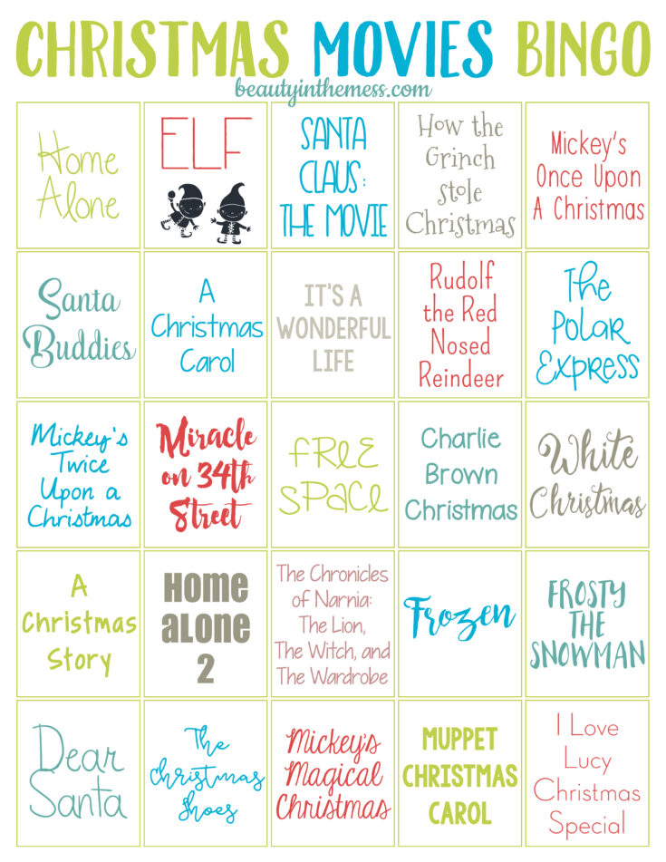 Have Fun Playing Christmas Movie Bingo Printable This Holiday Season