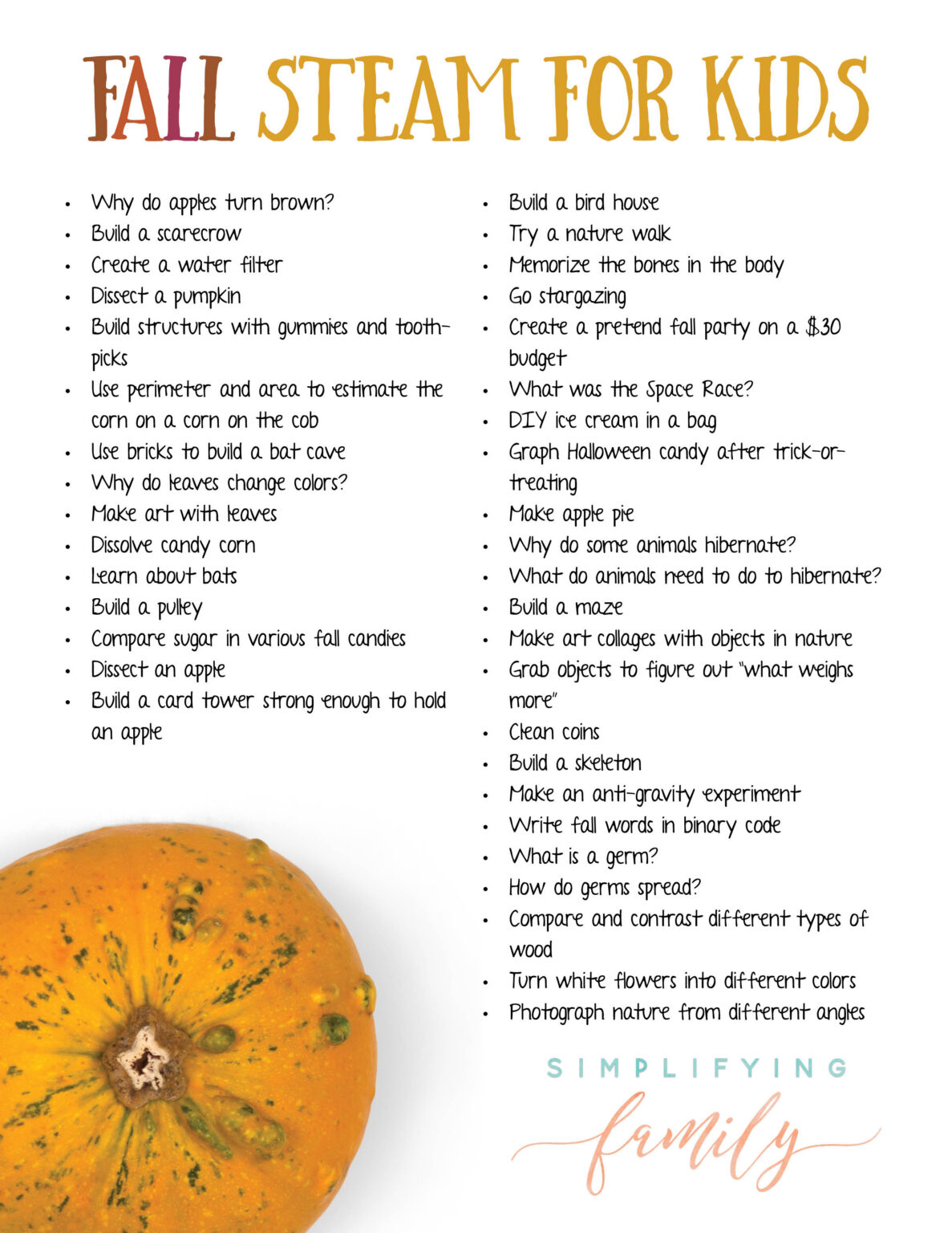 40 Fun Fall STEAM Activities For Kids